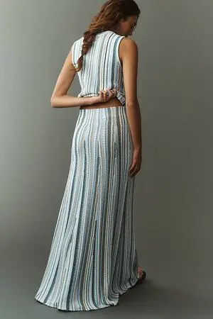 Barbour Josie Knit Maxi Skirt - Blue Stripe