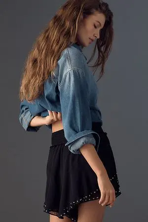 Anthropologie Studded Chiffon Skort