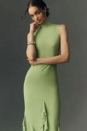 ESPECIA High-neck Tendral Maxi Dress