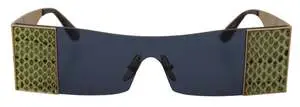 DOLCE & GABBANA Dolce & Gabbana Gold Metal Rectangle Sunglasses With Snakeskin Pattern