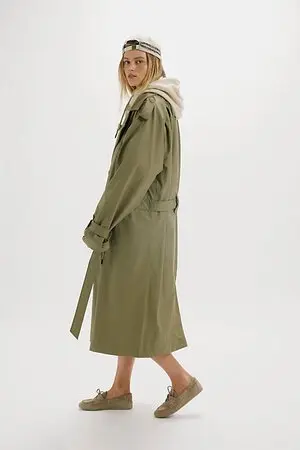 Rains Waterproof Trench Coat With Belted Waist And Epaulettes