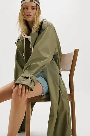 Rains Double-breasted Trench Coat - Fawn