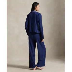 Ralph Lauren Long-sleeve Jersey Pajama Set - Navy