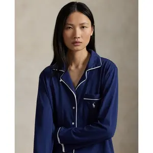 Ralph Lauren Long-sleeve Jersey Pajama Set - Navy