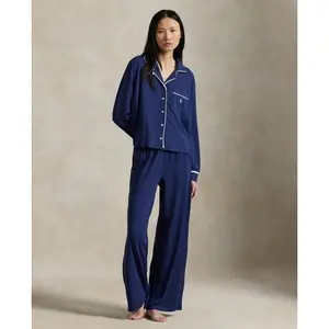 Ralph Lauren Long-sleeve Jersey Pajama Set - Navy