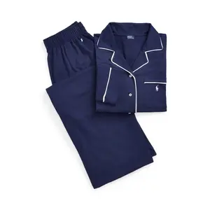 Ralph Lauren Long-sleeve Jersey Pajama Set - Navy