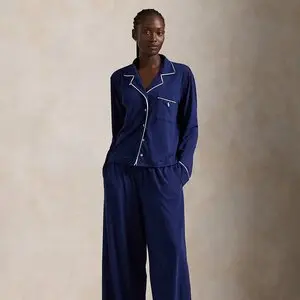 Ralph Lauren Long-sleeve Jersey Pajama Set - Navy