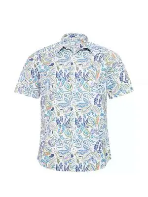 LOJA DAS MEIAS Leaf-print Short-sleeve Polo Shirt - White