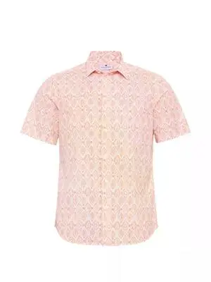 LOJA DAS MEIAS Geometric-print Short-sleeve Polo Shirt - Pink