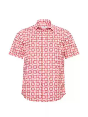 LOJA DAS MEIAS Geometric-print Short-sleeve Polo Shirt - Pink