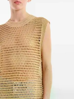 VICOLO Open-knit Side-slit Dress