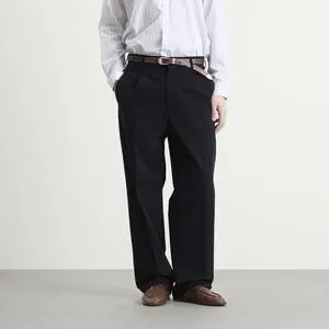 LE PERE Pleated Cotton Trousers