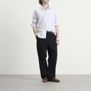 LE PERE Pleated Cotton Trousers