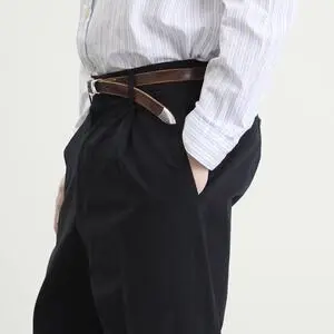 LE PERE Pleated Cotton Trousers