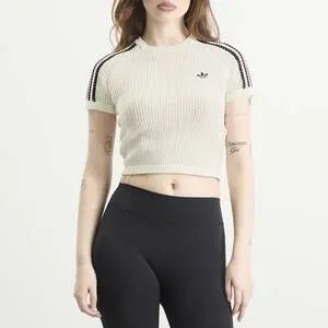 Adidas Crochet T-shirt With 3-stripes