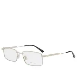 Bottega Veneta Bv1467o Rectangular Eyeglasses - Silver/transparent