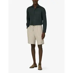 Boggi Milano Linen Bermuda Shorts With Drawcord Detail