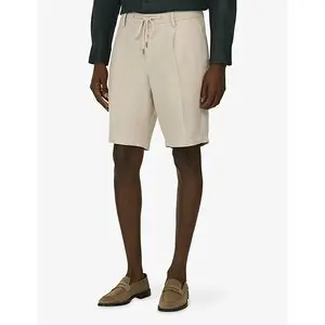 Boggi Milano Linen Bermuda Shorts With Drawcord Detail