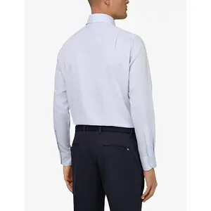 Boggi Milano Dobby-textured Slim-fit Cotton Shirt