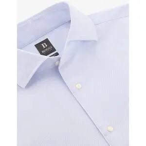Boggi Milano Dobby-textured Slim-fit Cotton Shirt