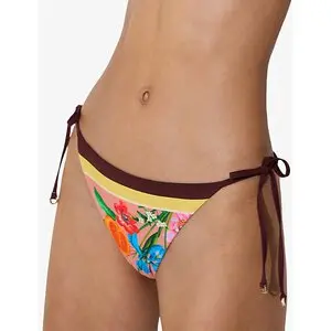 REISS Tina Tropical-print Bikini Bottoms