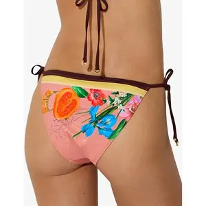 REISS Tina Tropical-print Bikini Bottoms