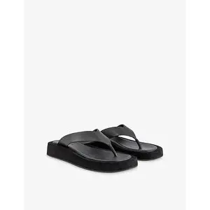TONY BIANCO Ives Leather Platform Sandals - Black Como