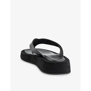 TONY BIANCO Ives Leather Platform Sandals - Black Como