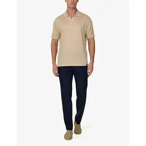 Boggi Milano Open-collar Regular-fit Stretch-linen Polo Shirt