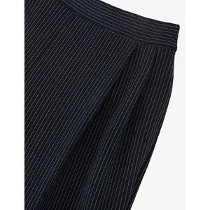 REISS Remi Pinstriped Wide Leg Jogging Bottoms