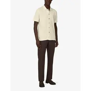 Boggi Milano Straight-leg Stretch Cotton-blend Trousers - Brown
