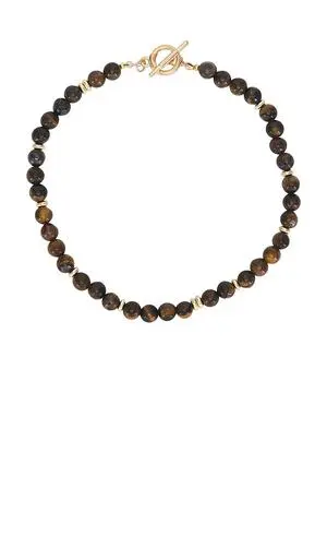 AMBER SCEATS Balos Necklace With Tigers Eye Stones - Brown