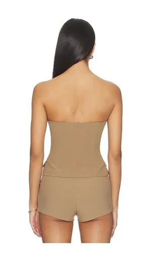 MORE TO COME Twila Strapless Top - Tan