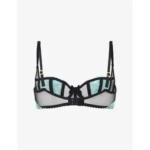 Agent Provocateur Rozlyn Underwired Mesh And Lace Bra - Mint/black