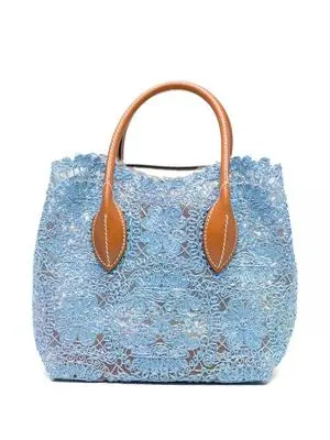 Ermanno Scervino Margot Lace Overlay Tote Bag - Blue