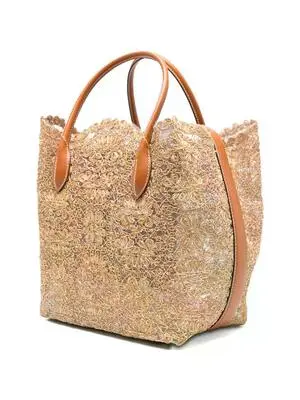 Ermanno Scervino Margot Lace-embroidered Tote Bag - Neutrals