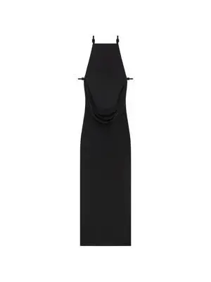 COURREGES Draped Detail Cut-out Maxi Dress - Black