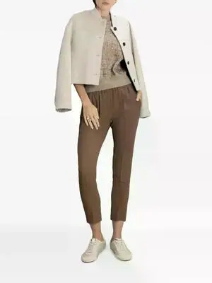 Brunello Cucinelli Pleated Cropped Trousers - Brown