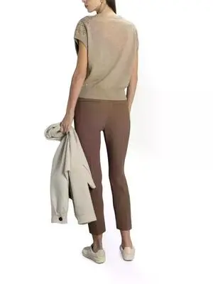 Brunello Cucinelli Pleated Cropped Trousers - Brown
