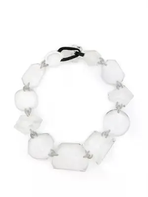 MONIES Bina Faceted Bead Necklace - White