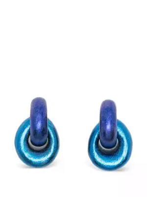 MONIES Interlocking Hoop Earrings - Blue