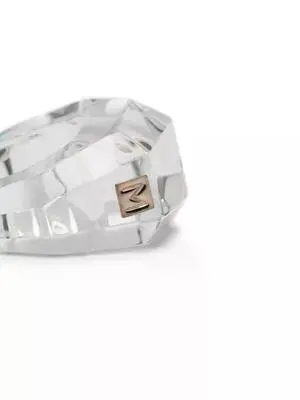 MONIES Faceted Logo-plaque Ring - White