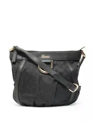 Gucci Abbey Gg Monogram Shoulder Bag - Black