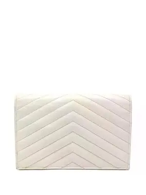 Saint Laurent Quilted Chain-link Shoulder Bag - White
