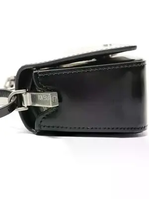 Fendi Leather Flap Bag With Silver-tone Logo