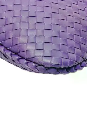 Bottega Veneta 2000-2010s Intrecciato Shoulder Bag - Purple