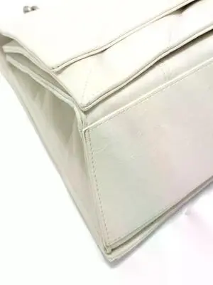 Balenciaga Crush Quilted Shoulder Bag - White