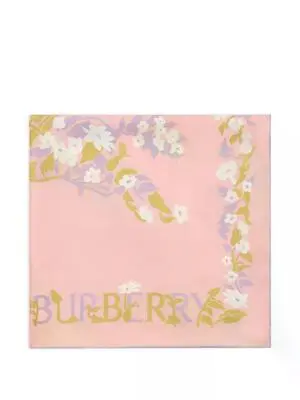 Burberry Floral Ekd Silk Scarf - Pink