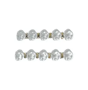 HEADBANDS OF HOPE Set Of 2 Pearl Barrette Hair Clips - White