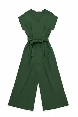 LOUCHE Phoenix Linen Mix Jumpsuit - Green